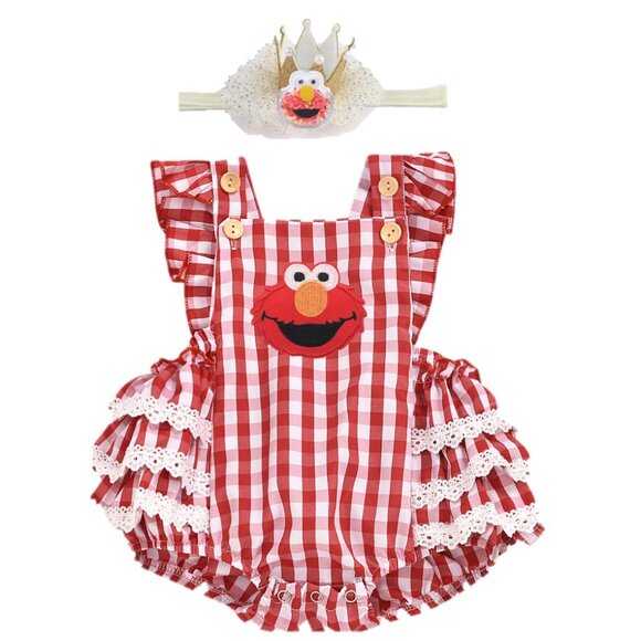 boutique | One Pieces | Elmo First Birthday Romper Dress Clothes Sesame ...